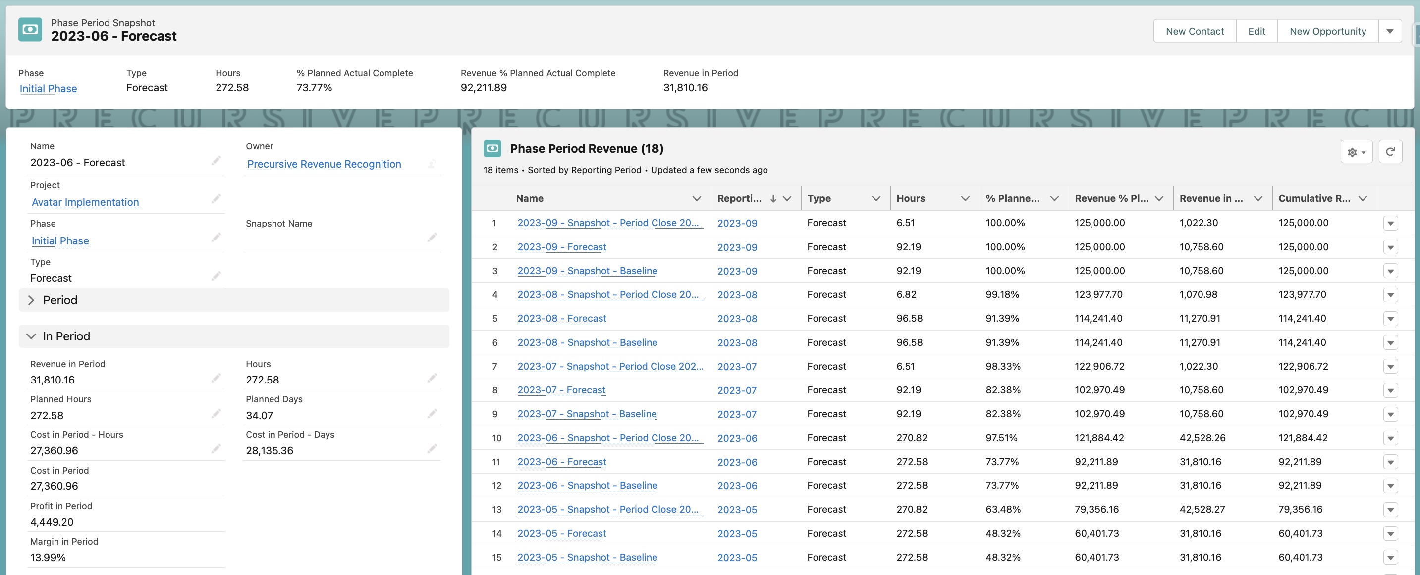 How to Take Snapshots of Revenue Forecast — Knowledge Base — Precursive