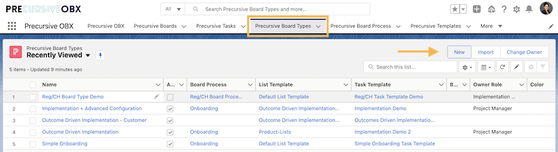 Set-up Precursive Board Types — Knowledge Base — Precursive