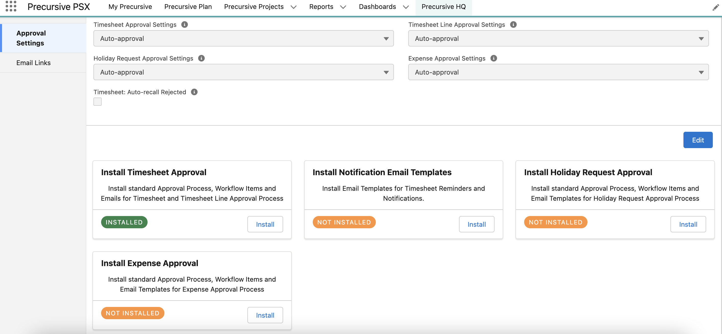 Approvals Configuration — Knowledge Base — Precursive