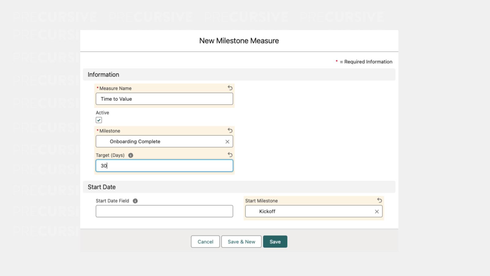 Using Task Milestones to track Time to Value — Knowledge Base — Precursive